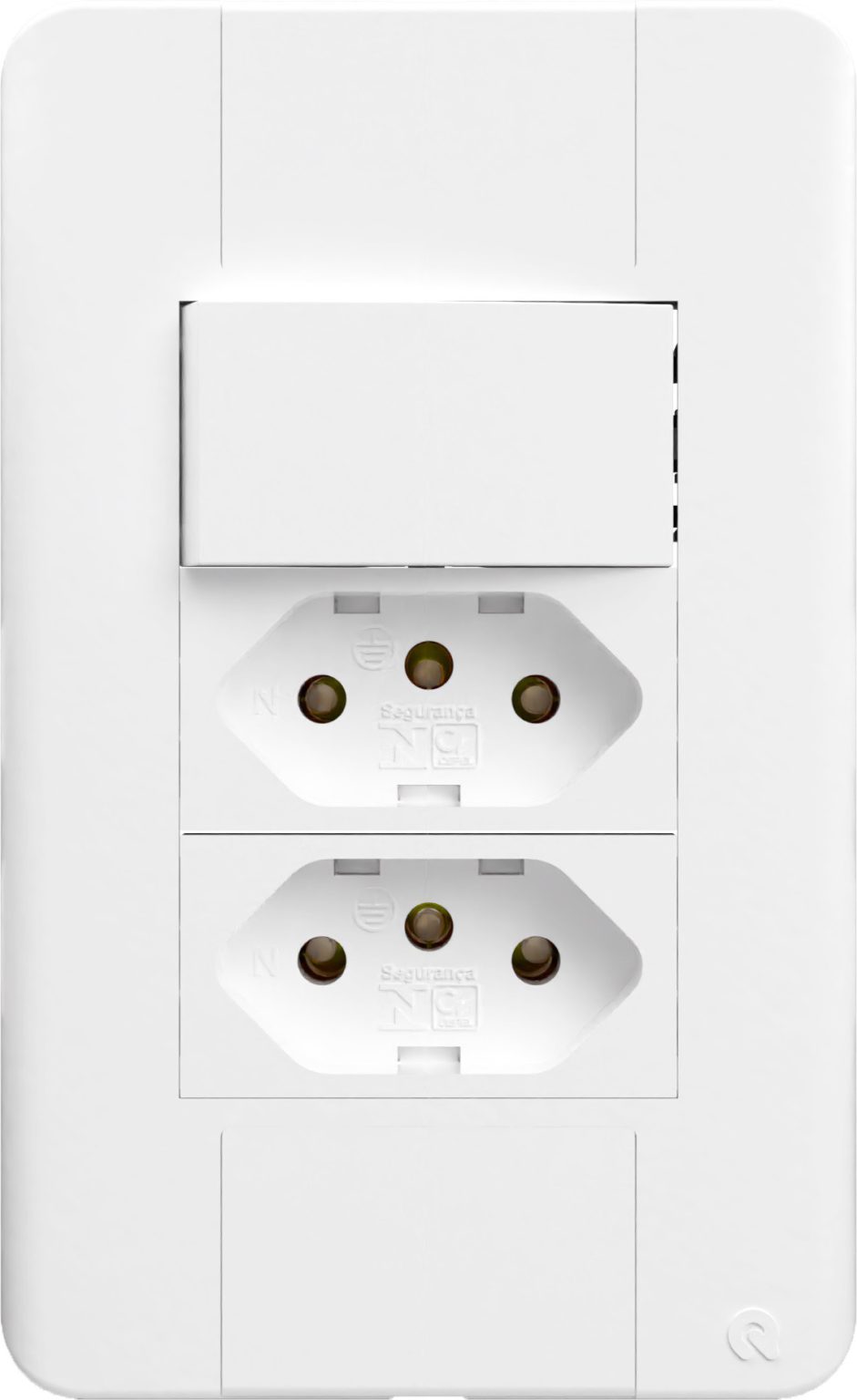 1 Tecla + 2 Tomadas 2P+T - 250V - Romazi - Sua energia nossa marca